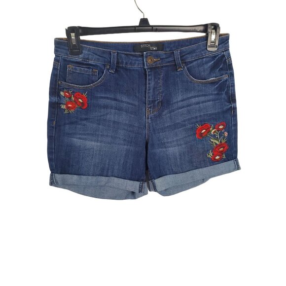 Stitch Star | Shorts | Stitch Star Denim Shorts Womens Mid Rise Floral ...